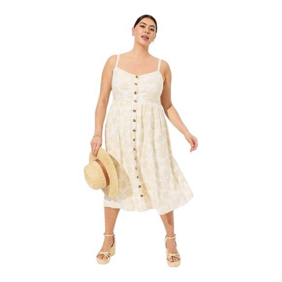 torrid | Dresses | Torrid Midi Linen Pocket Button Front Sundress 3x ...